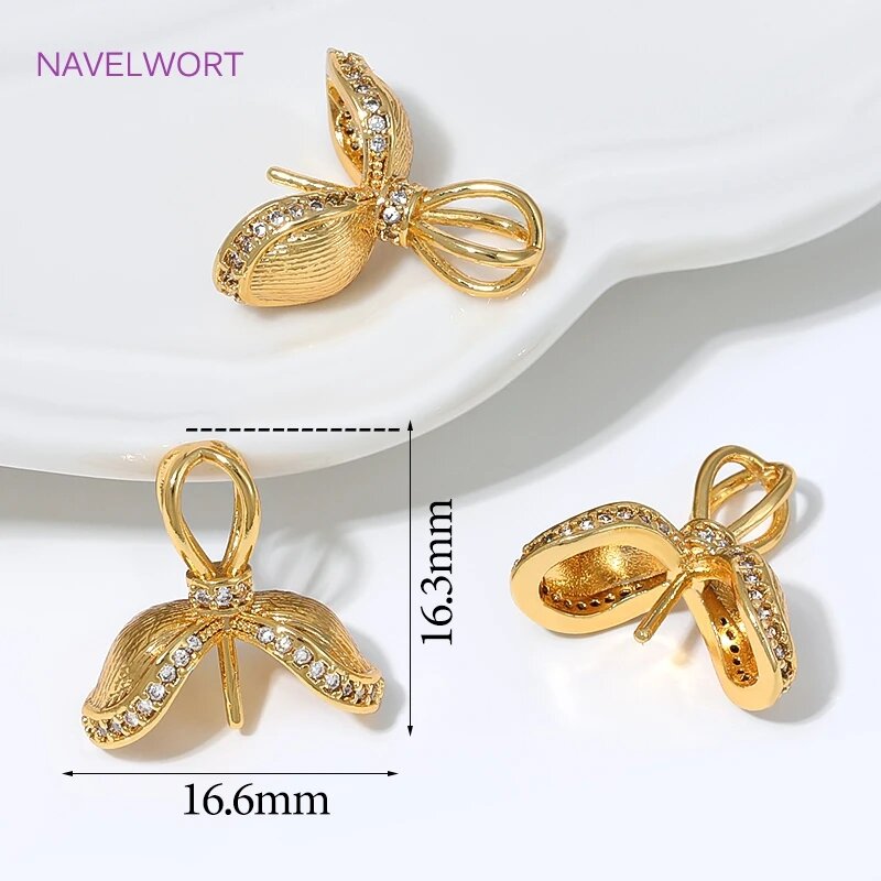 NAVELWORT Подвески-лепестки, 18K позолота, 2 шт