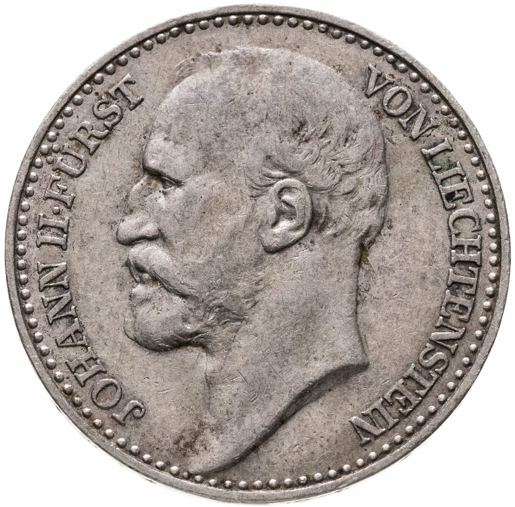 Лихтенштейн 1 крона crown 1900, Серебро 835, в сохранности XF