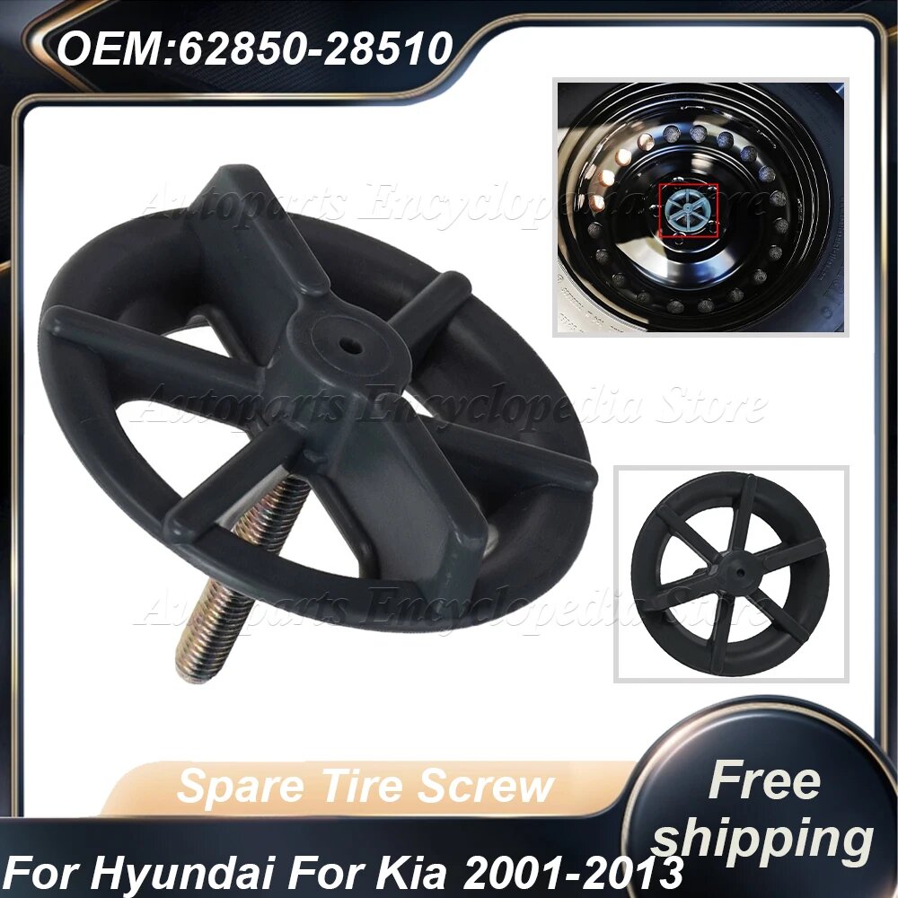 62850-28510 Черный винт для запасного колеса Hyundai для Kia 2001-2013, винт для зажима, крепежный болт, фиксатор, автомобильные аксессуары
