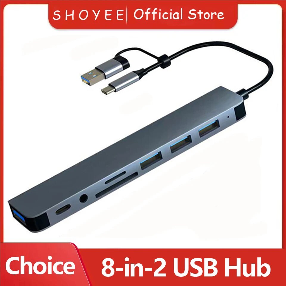 SHOYEE USB-концентратор 8 в 2 — фото 1