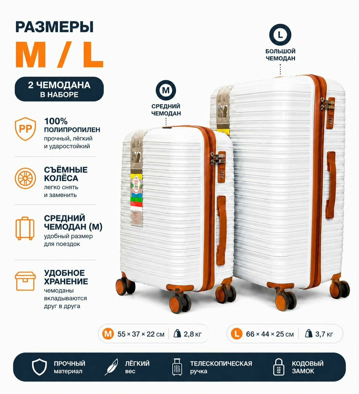 Комплект чемоданов Freedom, 2 шт.