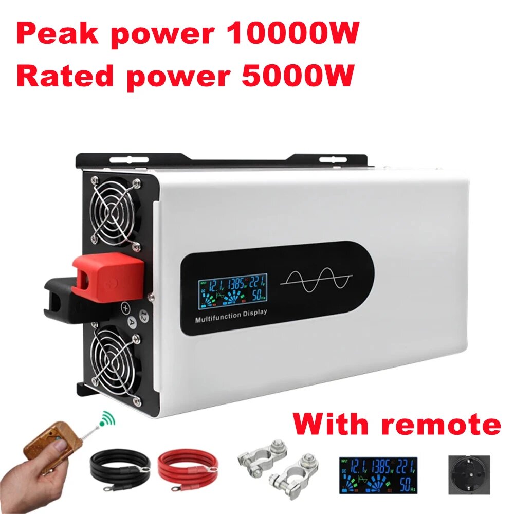 Инвертор с чистой синусоидой 8000Вт 10000Вт 12000Вт 12V 24V 48V 60V в переменный ток 220V 110V Автомобильные инверторы Солнечные инверторы автономных систем