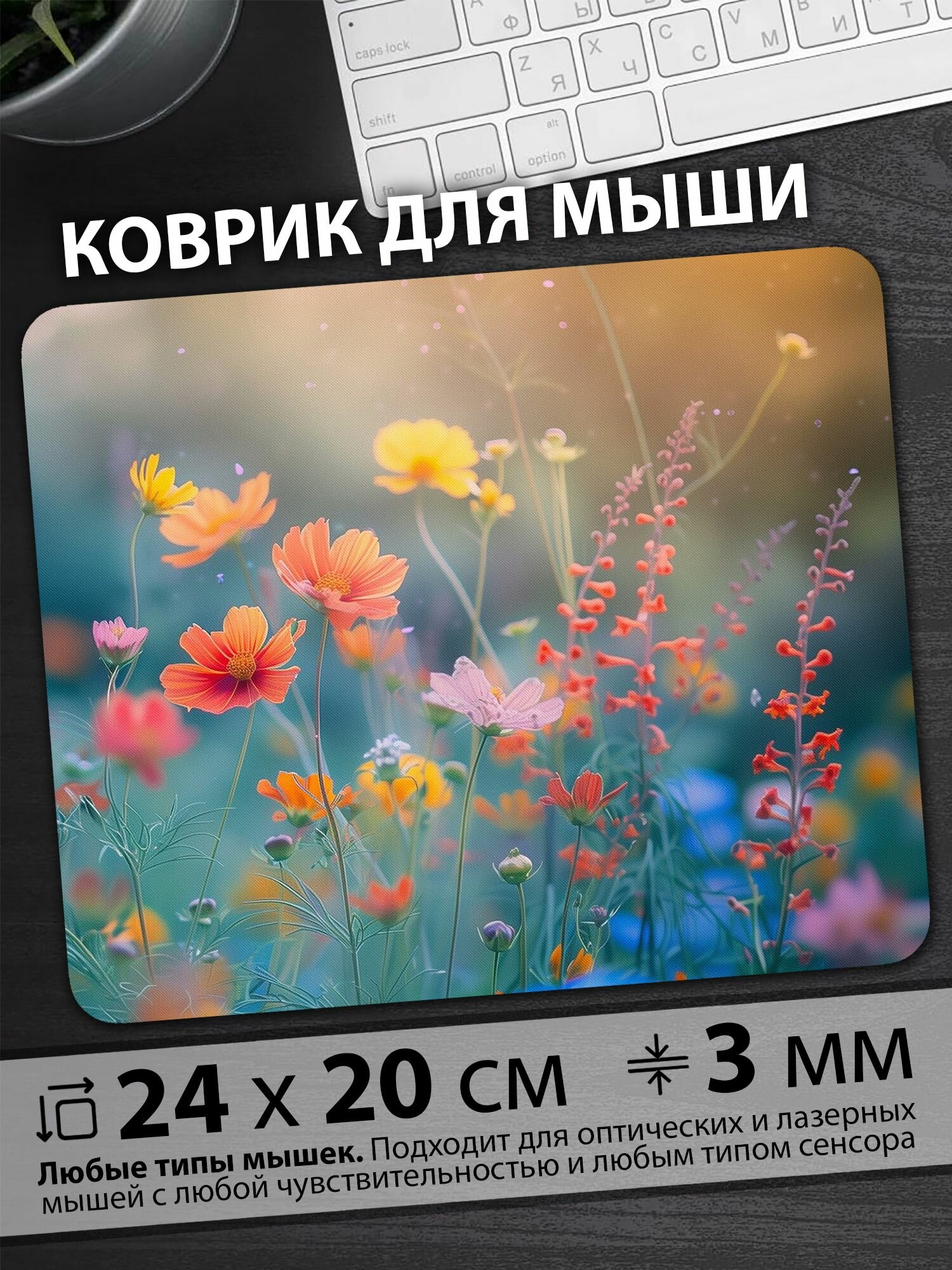 Резиновый коврик для мыши (24 x 20 см x 3 мм)