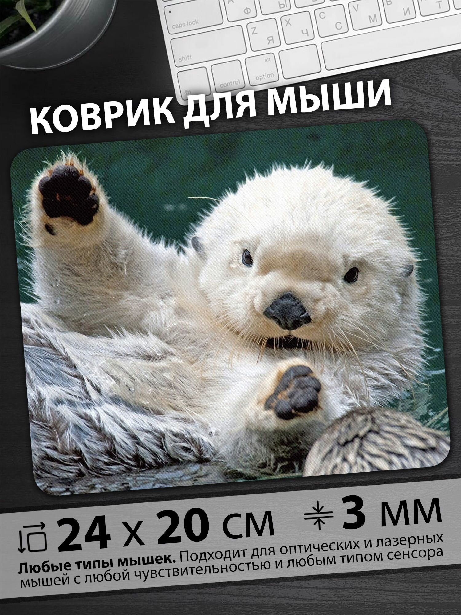 Резиновый коврик для мыши (24 x 20 см x 3 мм)