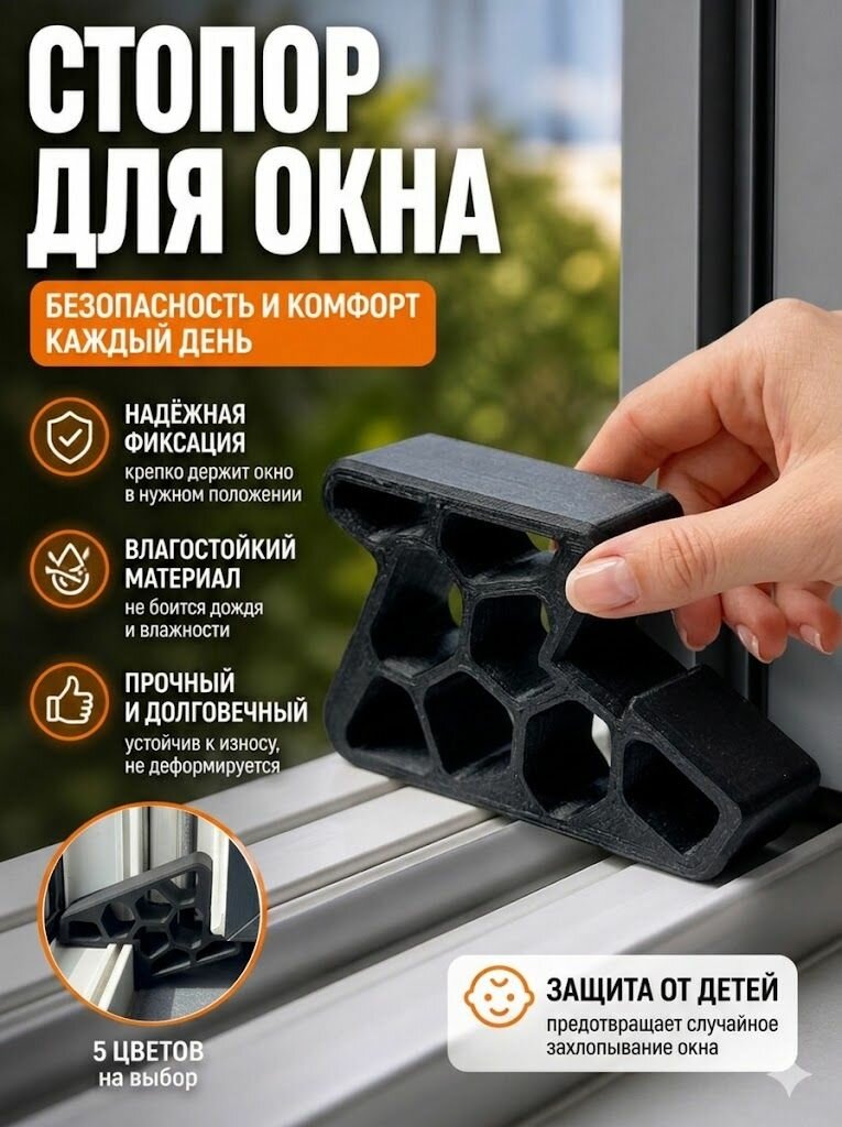 Гребенка - фиксатор ограничитель на окно, фиксатор открытия окна