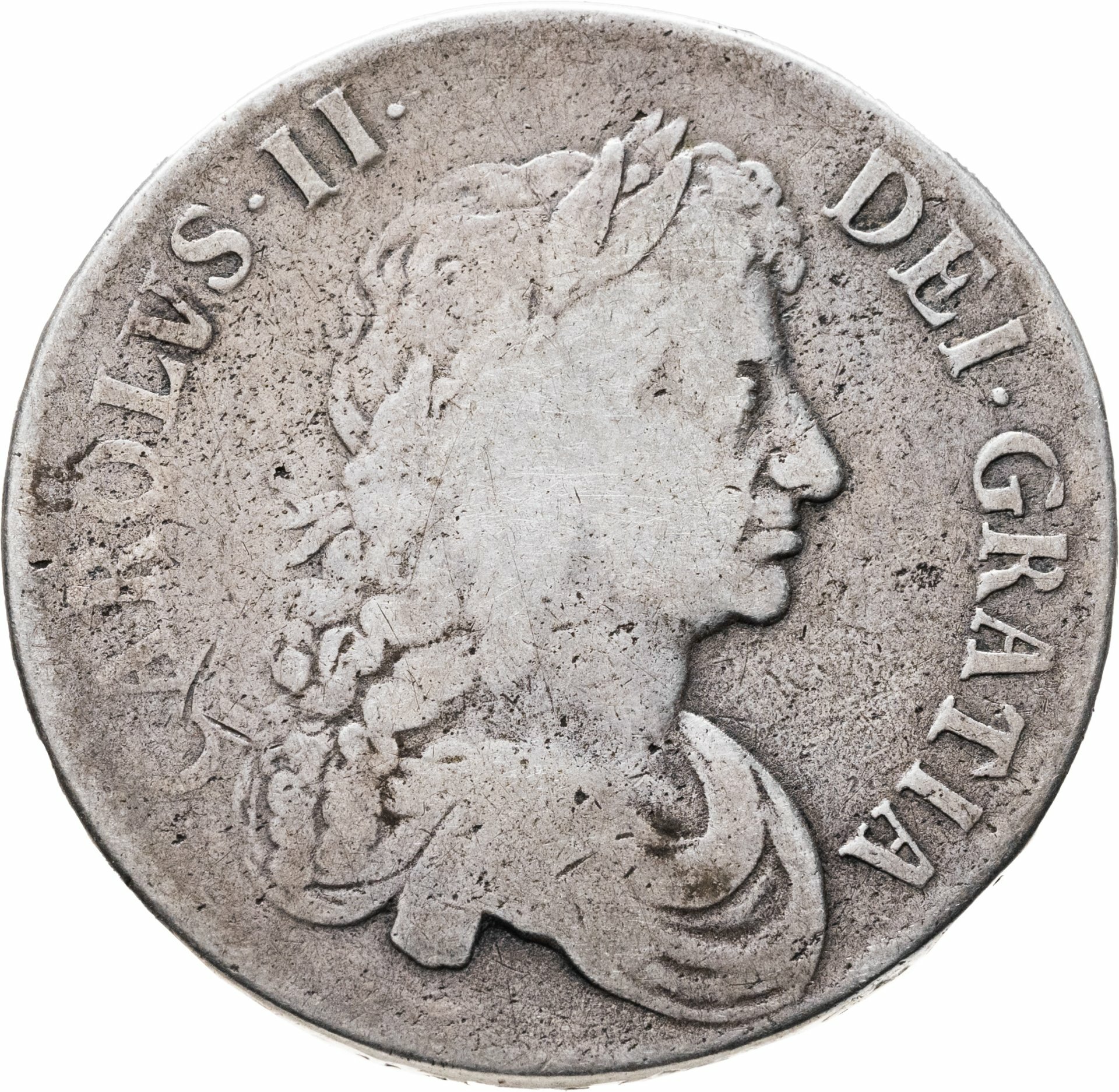 Великобритания 1/2 кроны 1672, Серебро 925, в сохранности F