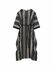 Накидка Tory Burch Belted striped silk caftan, размер L, черный