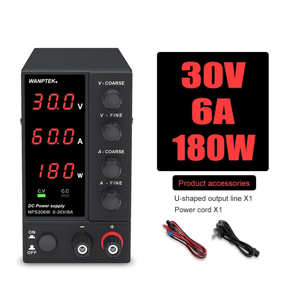 Источник постоянного тока Wanptek 30V 10A 5A Регулируемый лабораторный источник питания Регулируемый лабораторный источник питания 60V 5A 120V 3A Регулятор напряжения
