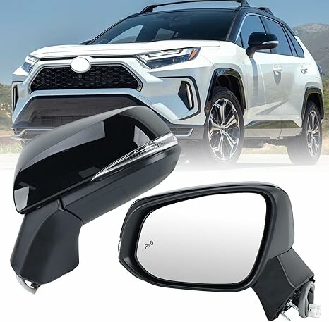 Передняя дверь крыло зеркало сборки для Toyota RAV4 XA50 2019-2024 автомобиль внешняя дверь задний огляд зеркало сборки 8PINS, слева.