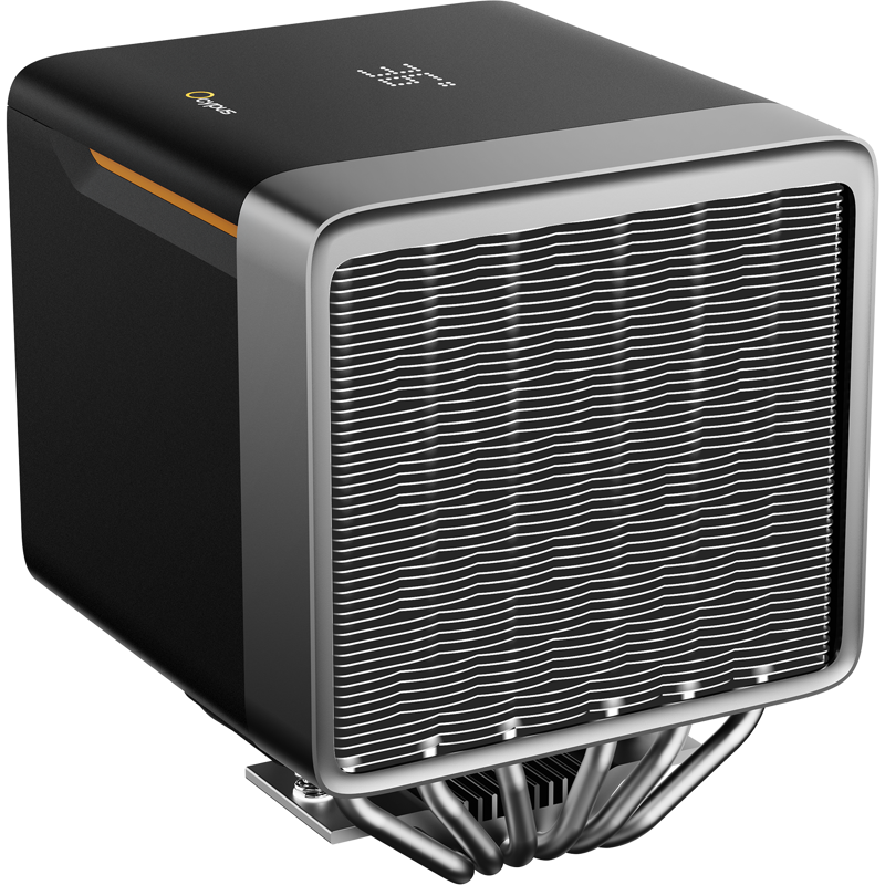 Кулер для процессора/ CPU Cooler Ocypus Delta A62 EX BK Digital (250W, 4-pin PWM, LED temp, 160mm, Al/Cu, 6x6mm, 2x120mm, 70CFM, 31dBA, 1800RPM, S: 1851/1700/1200/115X, AM5/AM4, black)