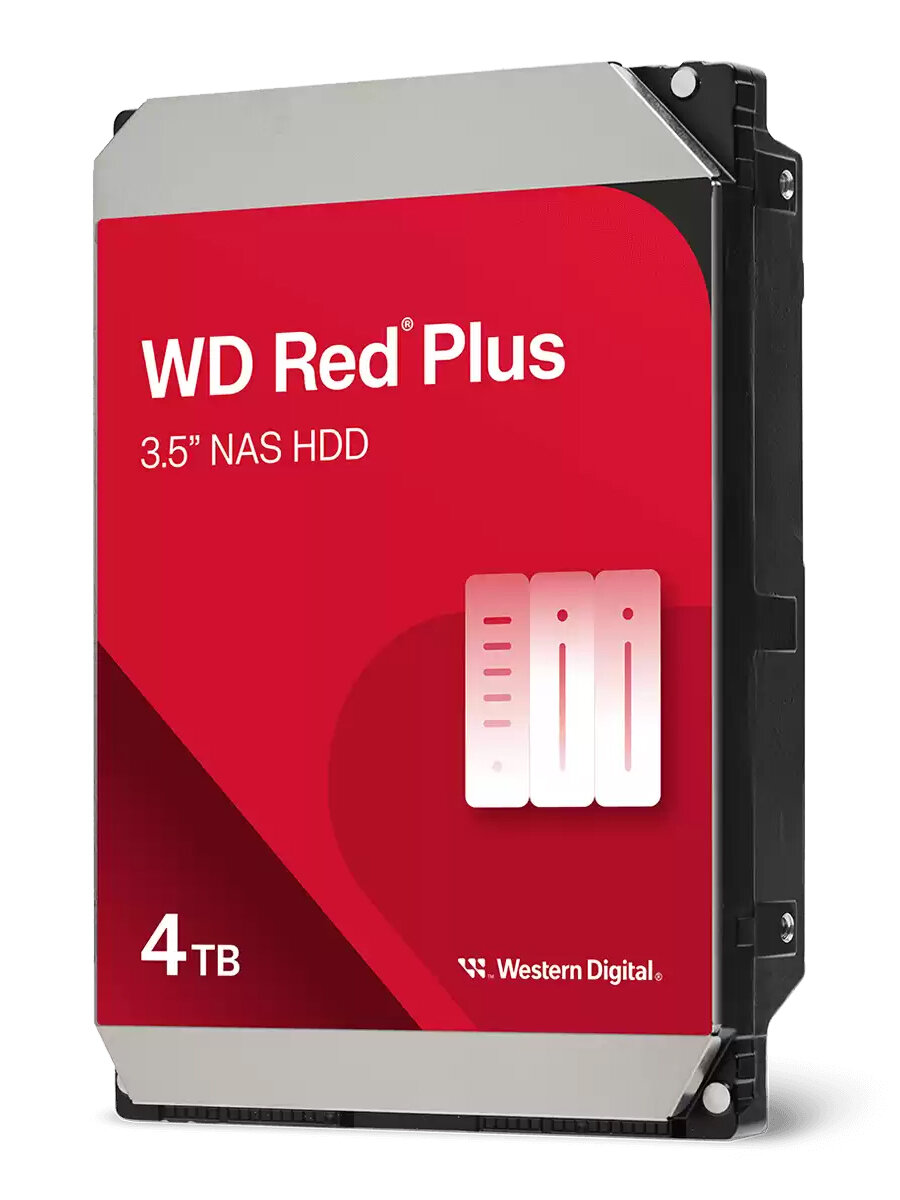 Жесткий диск WD 4Tb Red Plus (3.5", SATA-III, 5400rpm, 128Mb) (WD40EFZZ)