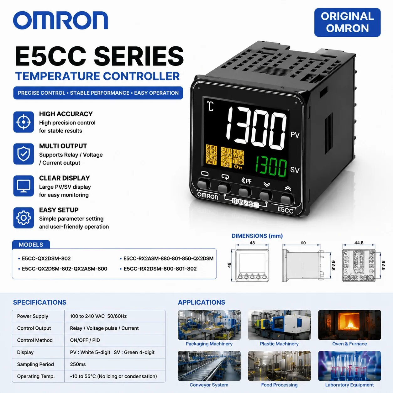 Терморегулятор Omron E5CC-QX2ASM-800 — фото 1