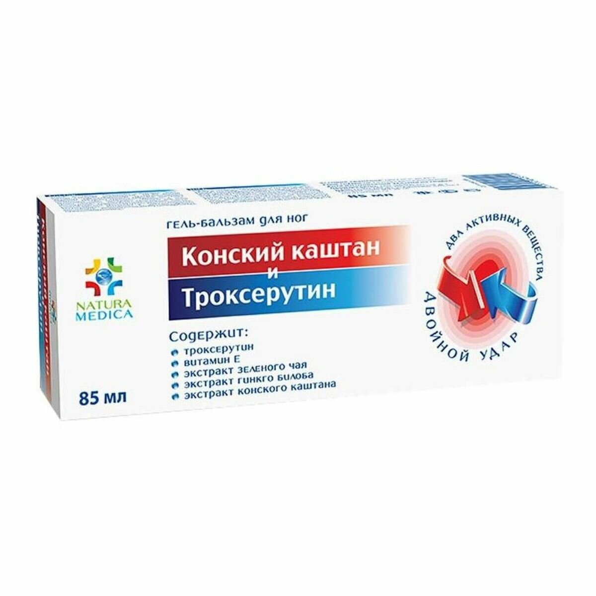 Natura medica Конский каштан гель-бальзам для ног, гель-бальзам, 85 мл.