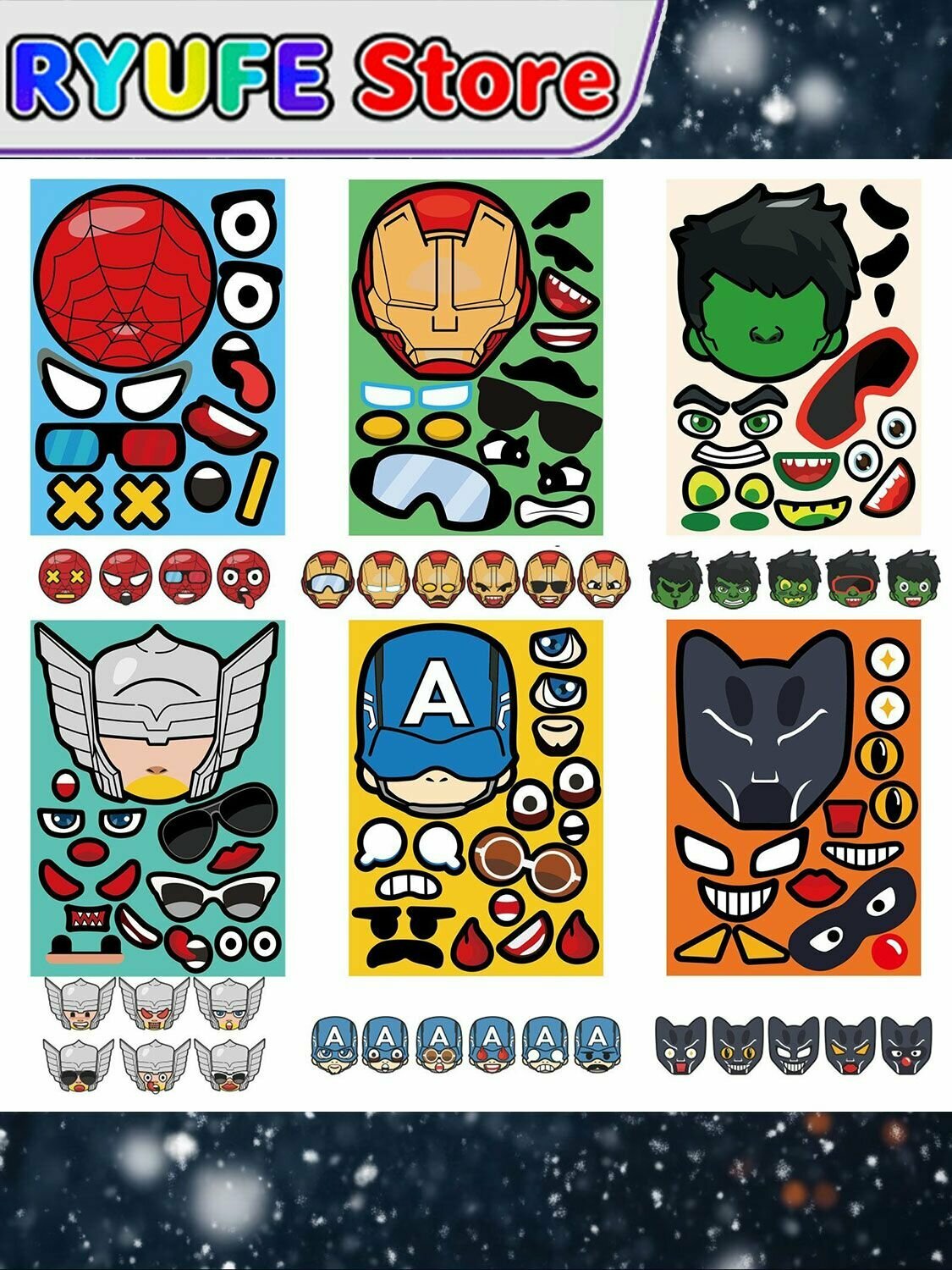 Водонепроницаемые наклейки с супергероями Marvel для девочек. Детские картинки. Декор для блокнотов и учебников.