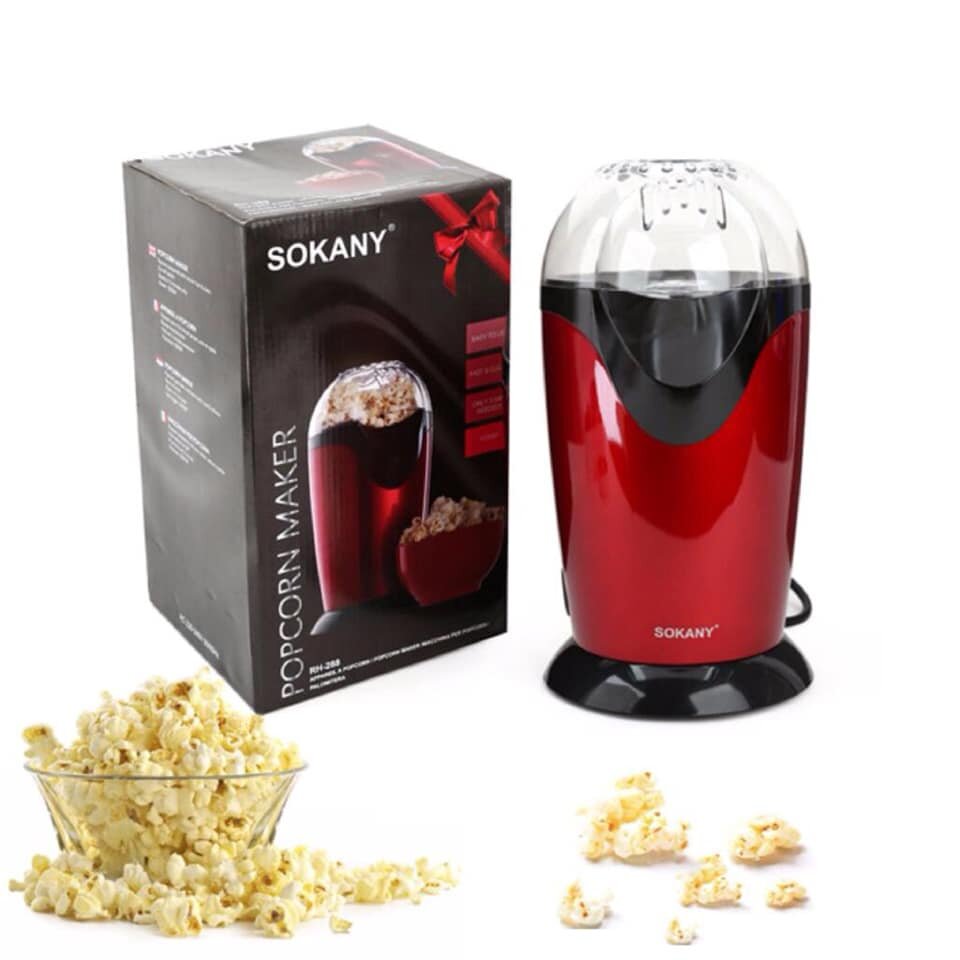 Аппарат для попкорна "Sokany", пластик, настольный, электрический, красный