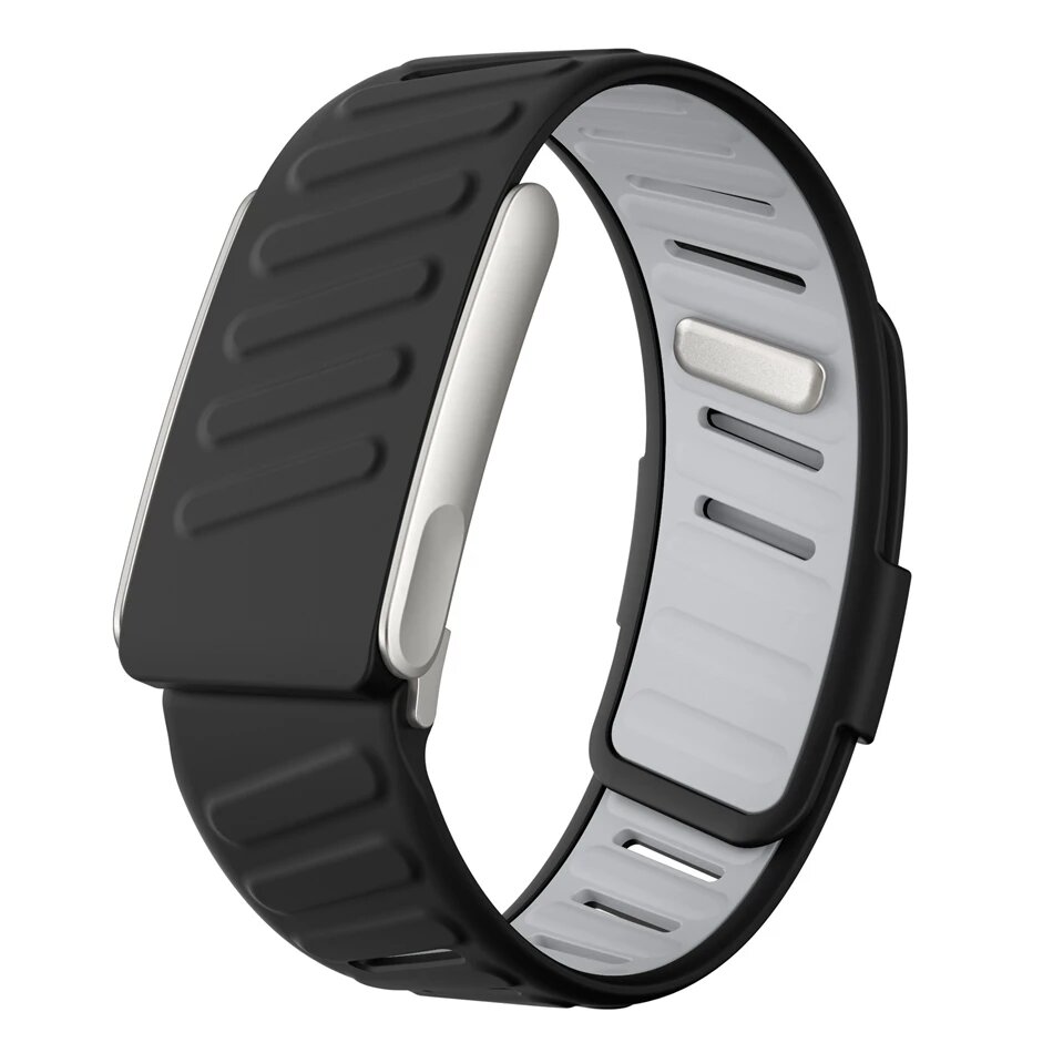 Силиконовый ремешок LuLuTom для WHOOP 3.0/4.0/5.0 Черный, WHOOP 5.0 MG, Black-Light Gray
