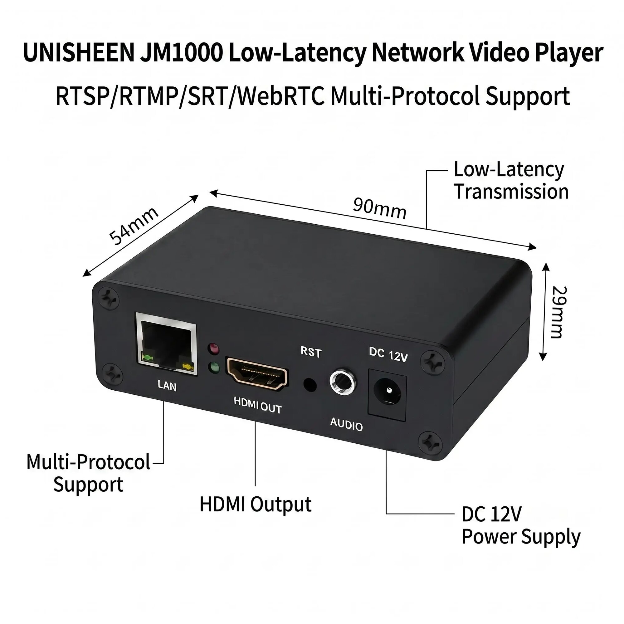 UNISHEEN JM1000 IP-видеодекодер, EU Adapter — фото 1
