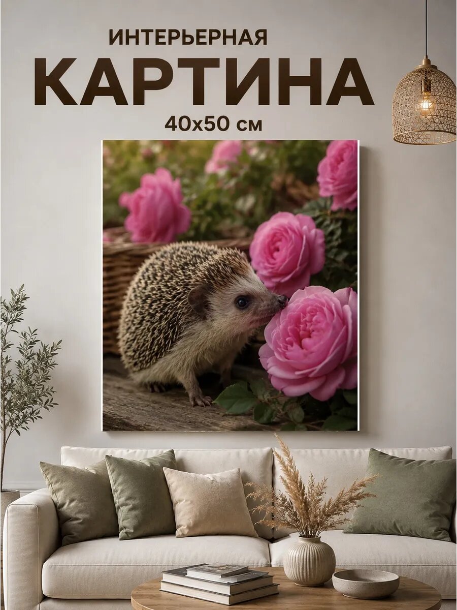 Картина на холсте интерьерная 40x50 Нежность шипованного