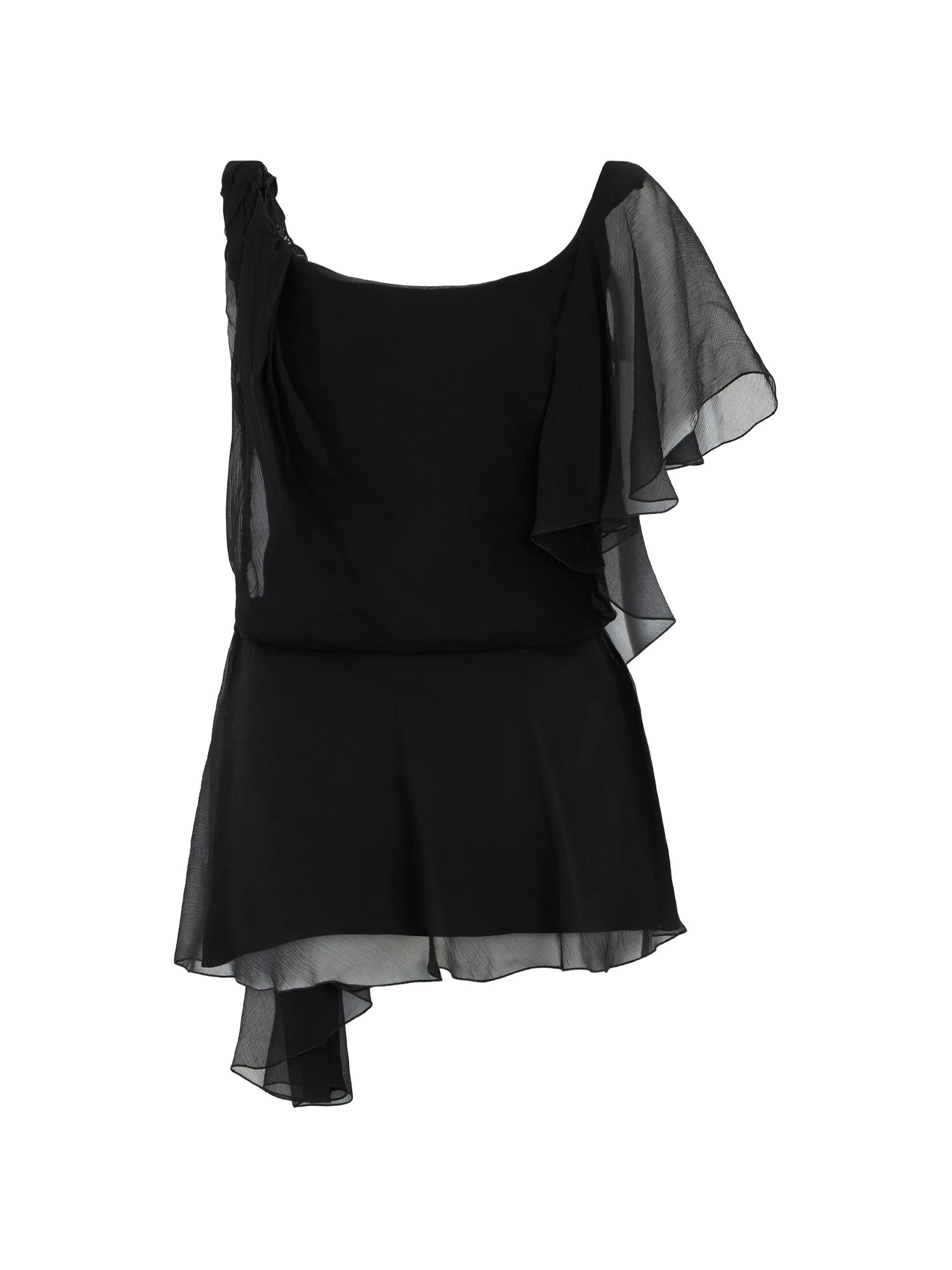 Топ Alberta Ferretti Asymmetric-hem top, размер 42, черный — фото 1