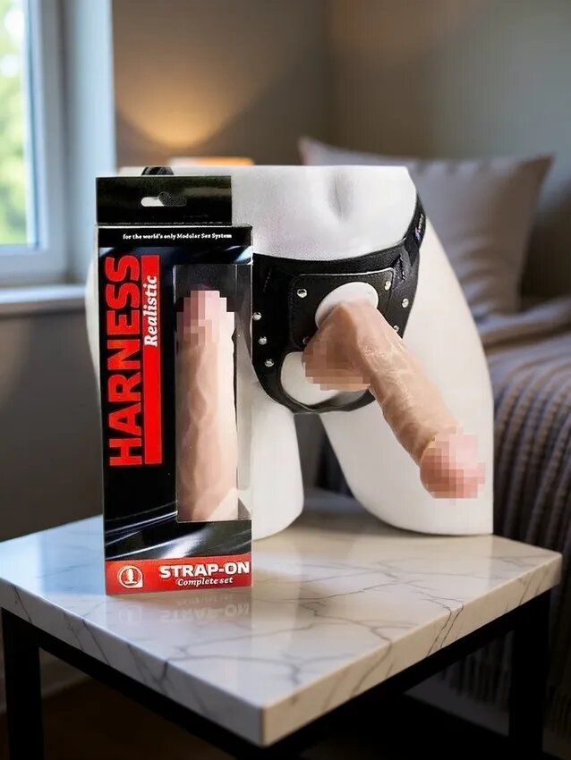 Страпон LoveToy, реалистичный, поясной, ПВХ, с мошонкой, 18см