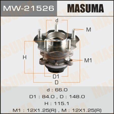 MW-21526 Ступица колеса задняя с АВС Ниссан Кашкай, Икс Трейл
