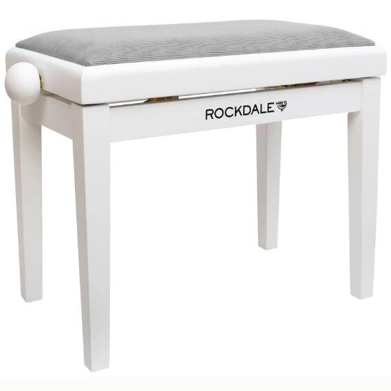 Деревянная банкетка для пианино с регулировкой высоты Rockdale Rhapsody 131 SV White Light Grey