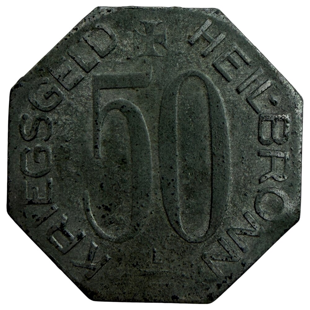 Германия, Германская империя, Хайльбронн 50 пфеннигов 1918 г. (Zn)