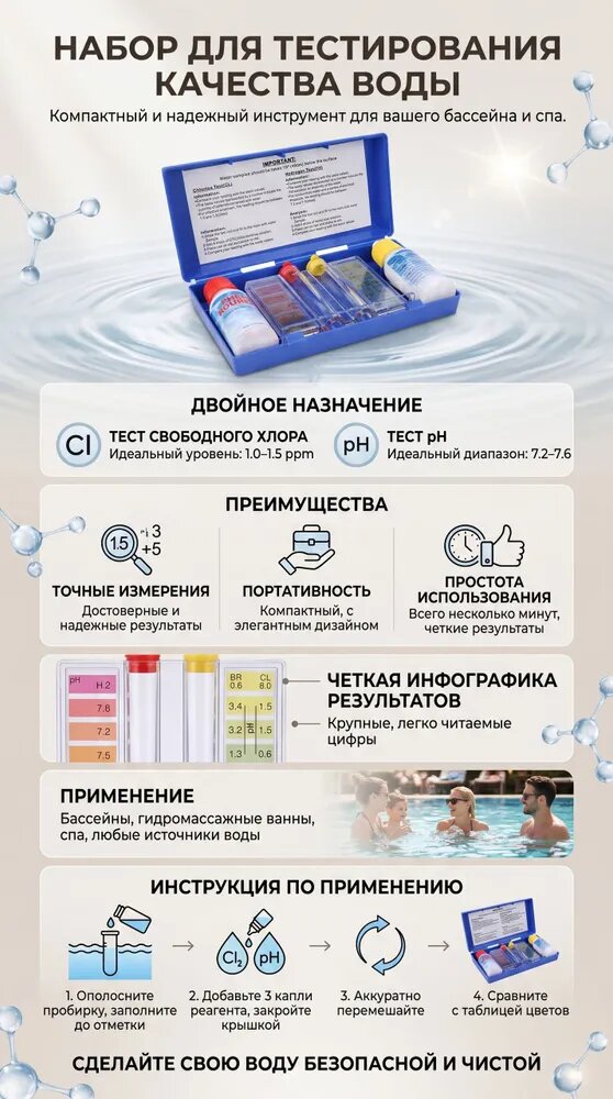 Тестер для плавательного бассейна — фото 1