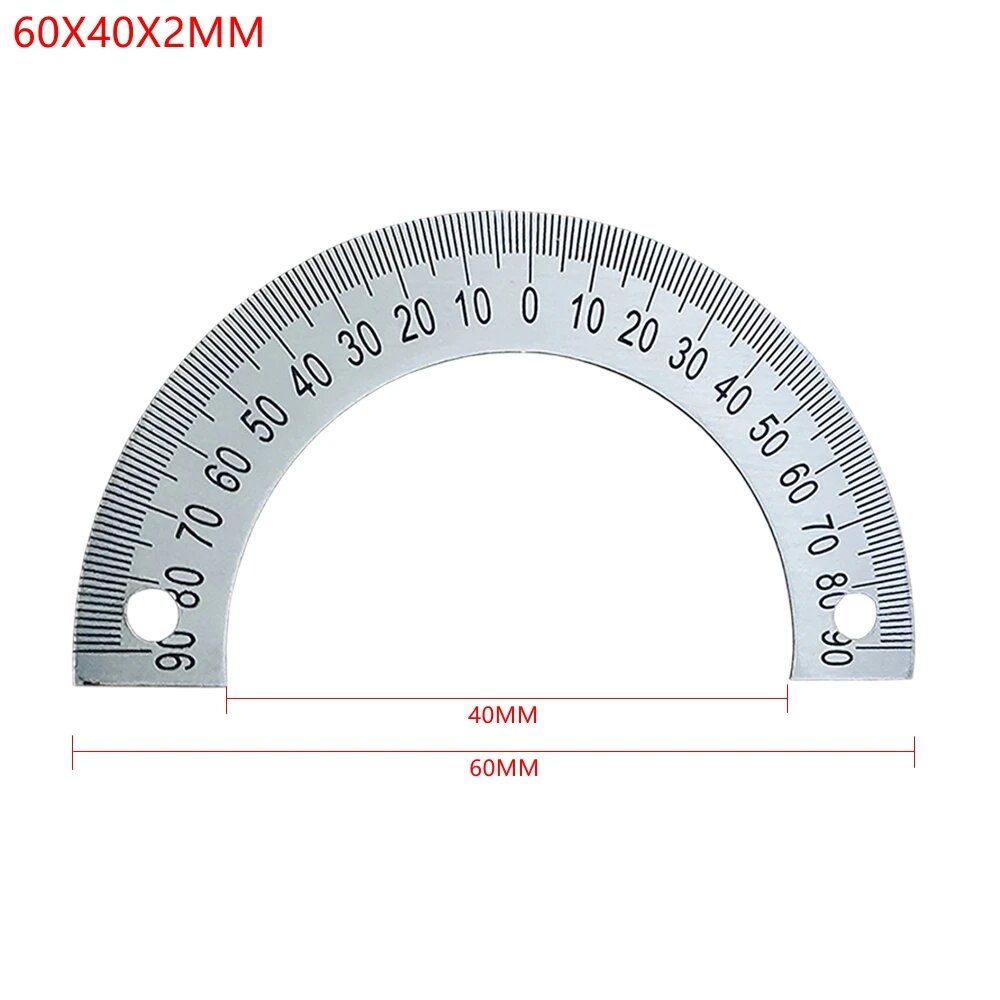 Полукруглый транспортир из нержавеющей стали 60X40X2MM