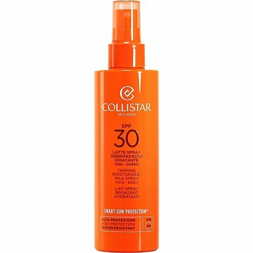 COLLISTAR Молочко увлажняющее для загара для лица и тела SPF30 Tanning Moisturizing Milk Spray Face Body, 200 мл