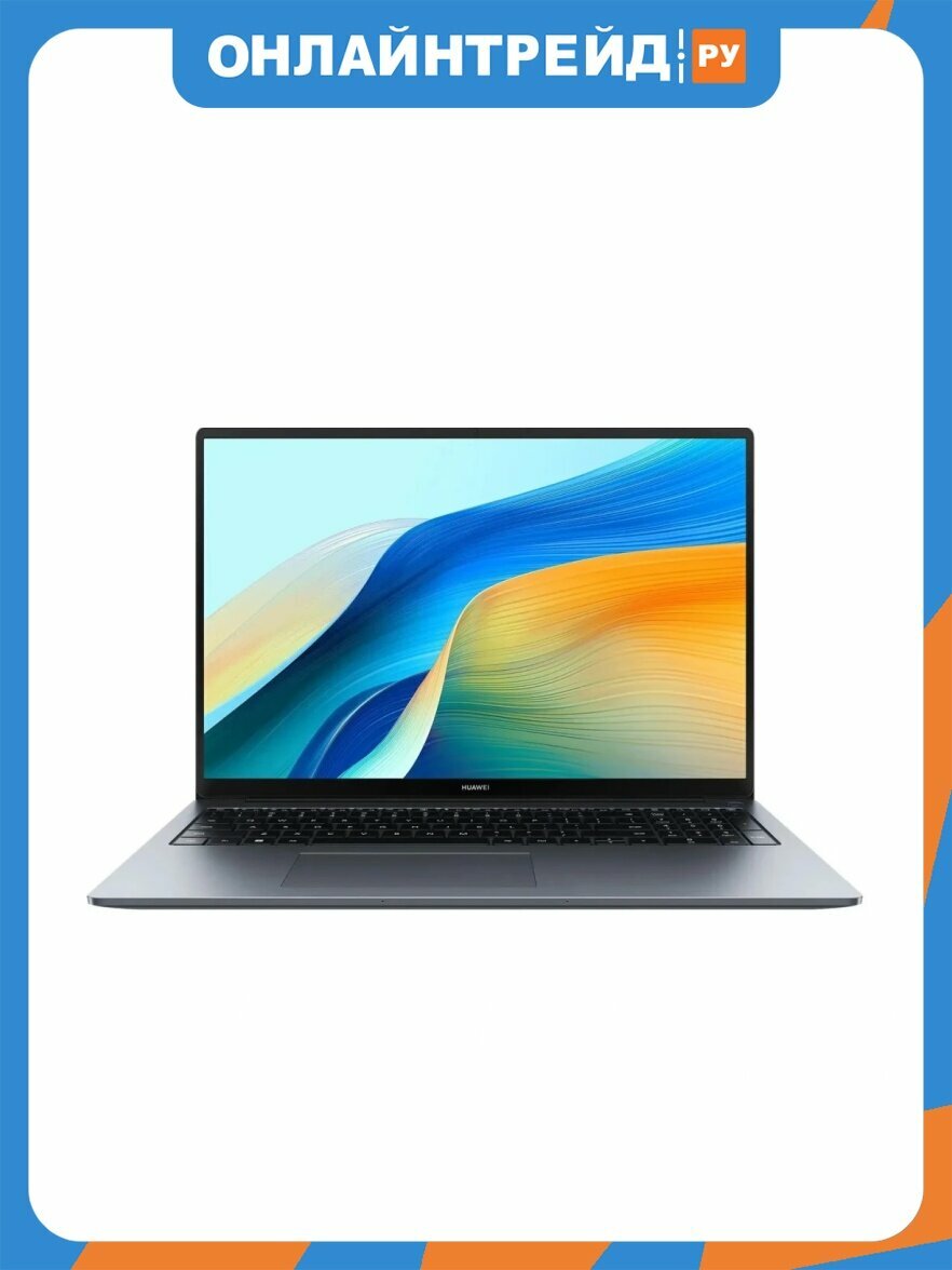 Ноутбук Huawei MateBook D 16 MCLG-X 16", IPS, Intel i7-13700H 2.4ГГц, 14-ядерный, 16Гб DDR4, 1Тб SSD, Intel Iris Xe Graphics, без ОС, серый (53014HYK)