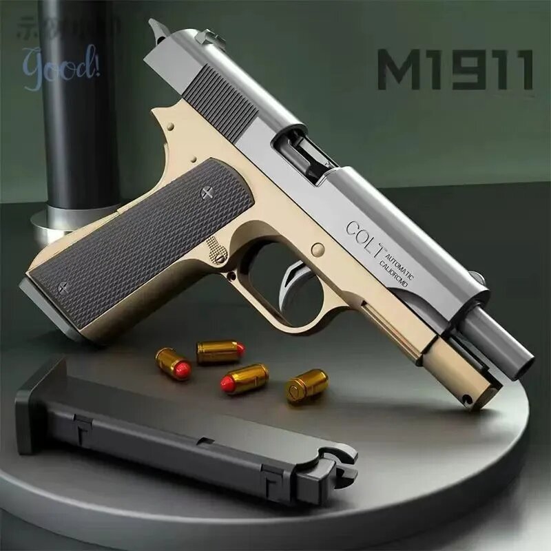 Автоматический страйкбольный пистолет 1911 Desert Eagle: с автовыбросом гильз и затворной задержкой, подарок для ма