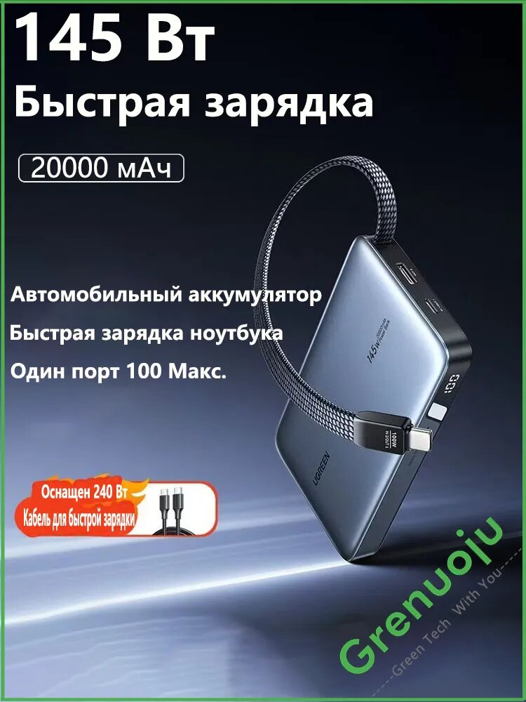 UGREEN 145W последняя версия Повербанк для ноутбука Внешний аккумулятор 20000mAh 74Wh модель PB551