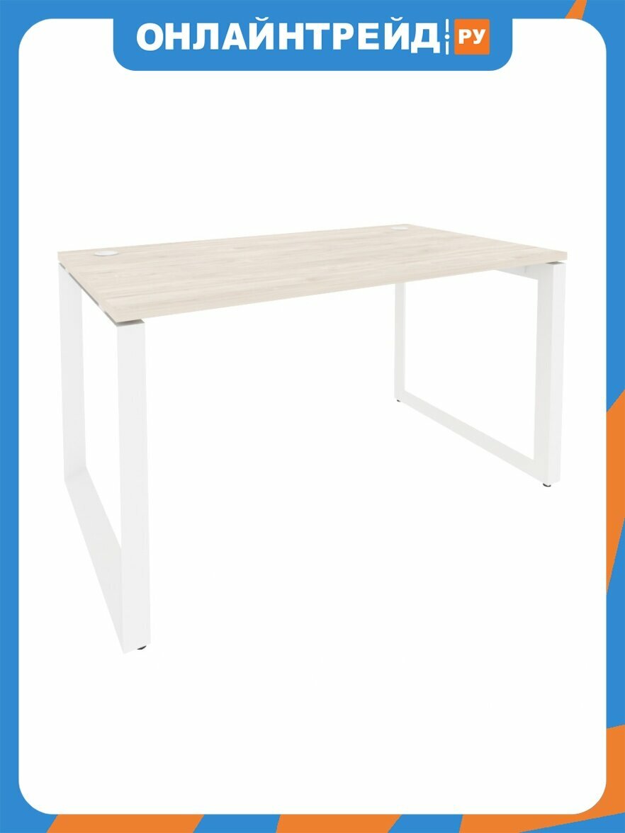 Стол рабочий Riva CHAIR на О-образном м/к O. MO-SP-3.8 Денвер светлый/Белый металл 1380*800*750 Onix