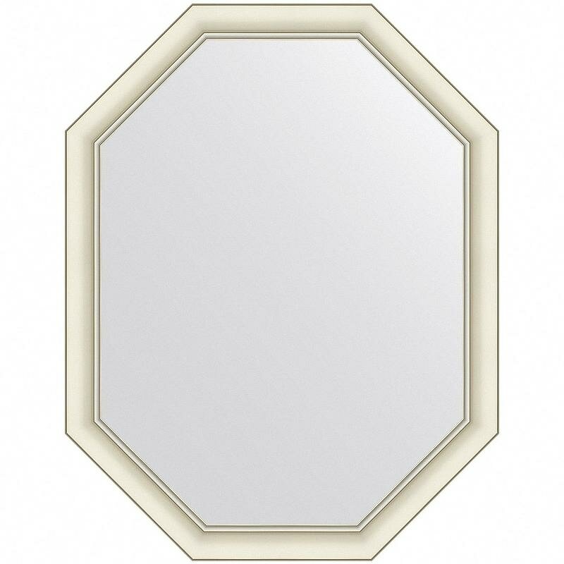 Зеркало Evoform Octagon 91x71 BY 7436 в багетной раме - Белый с серебром 60 мм