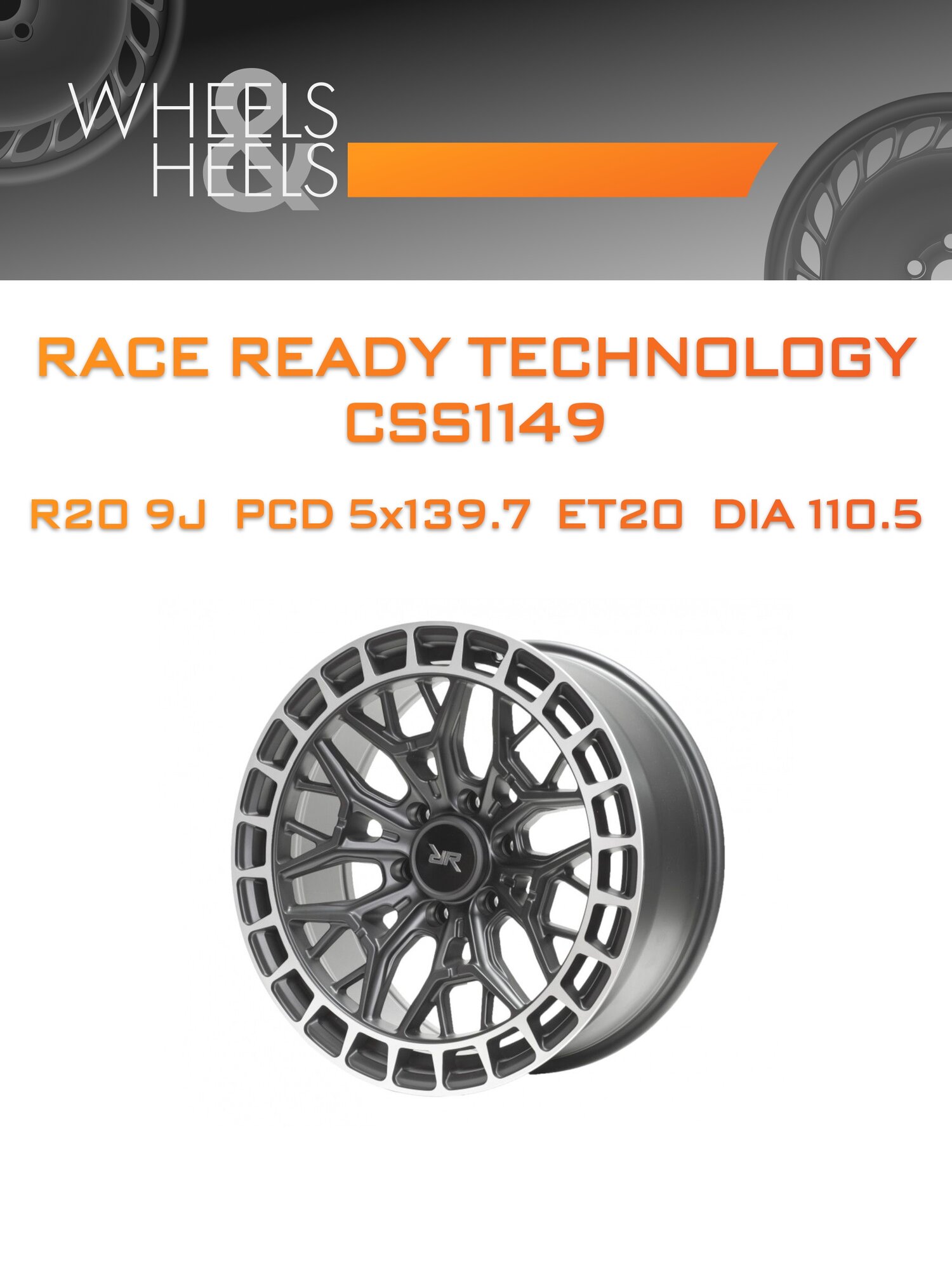 Диск автомобильный литой Race Ready Technology CSS1149 20x9 5x139.7 et20 dia110.5 B-LP/M
