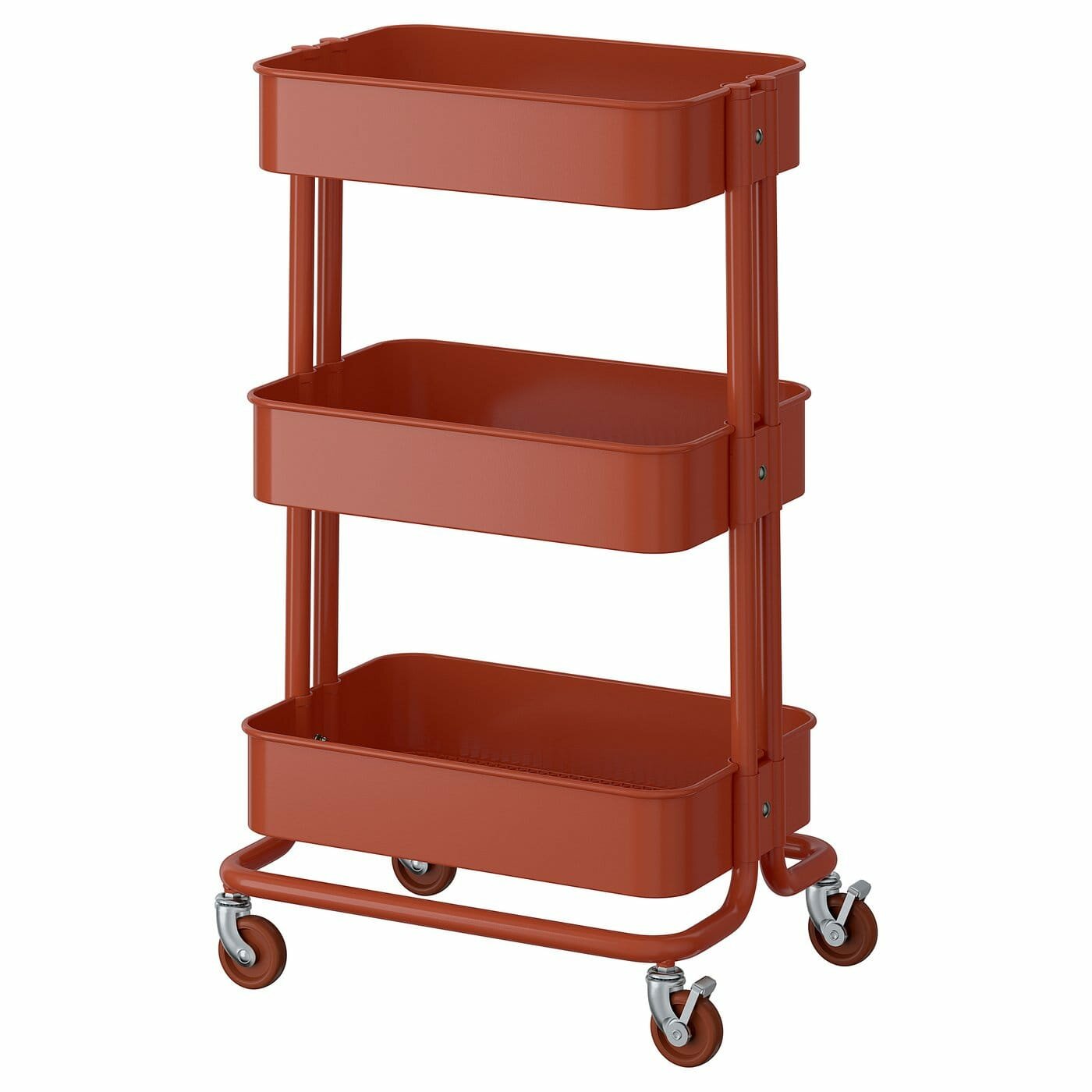 Этажерка IKEA RASKOG, красно-коричневый, 35x45x77 см 906.372.04