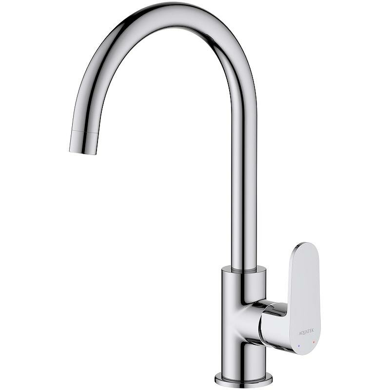 Смеситель для кухни Aquatek Оберон AQ1282CR хром, рычажный, латунь
