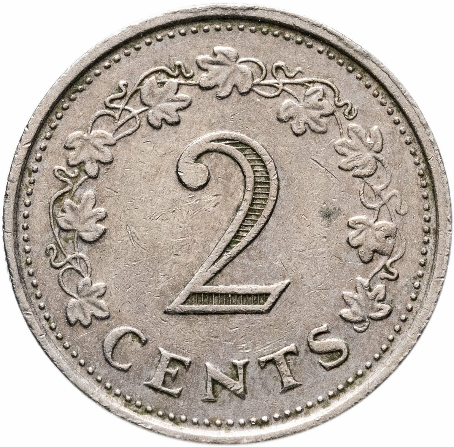 Мальта 2 цента cents 1972, Мельхиор медь-никель, в сохранности XF