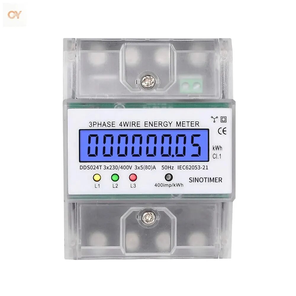 3-фазный 4-проводный счетчик энергии 220 / 380V 5-80A Энергопотребление Счетчик электросчетчик