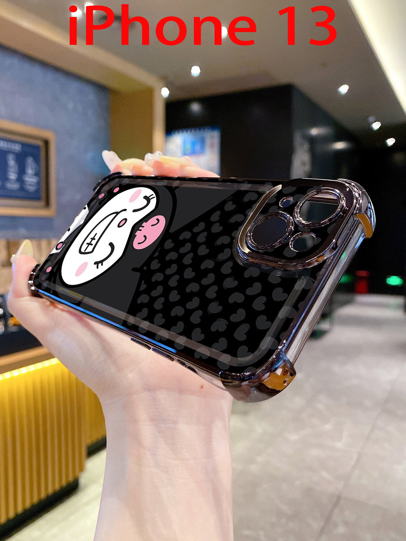 Мягкий чехол с покрытием для iPhone 13 с милой улыбкой Куроми и Мелоди.