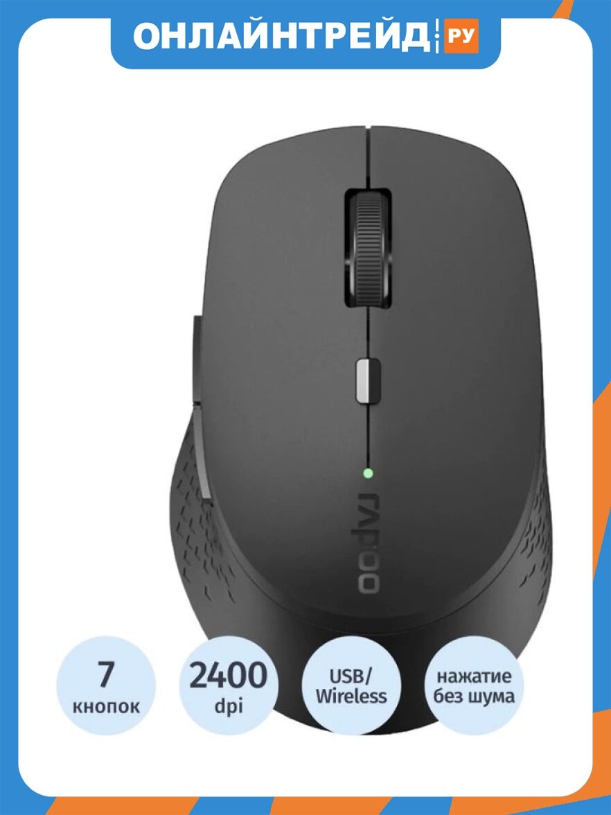 Мышь Rapoo M300L-DGRY, темно-серый (M300L-DGRY)