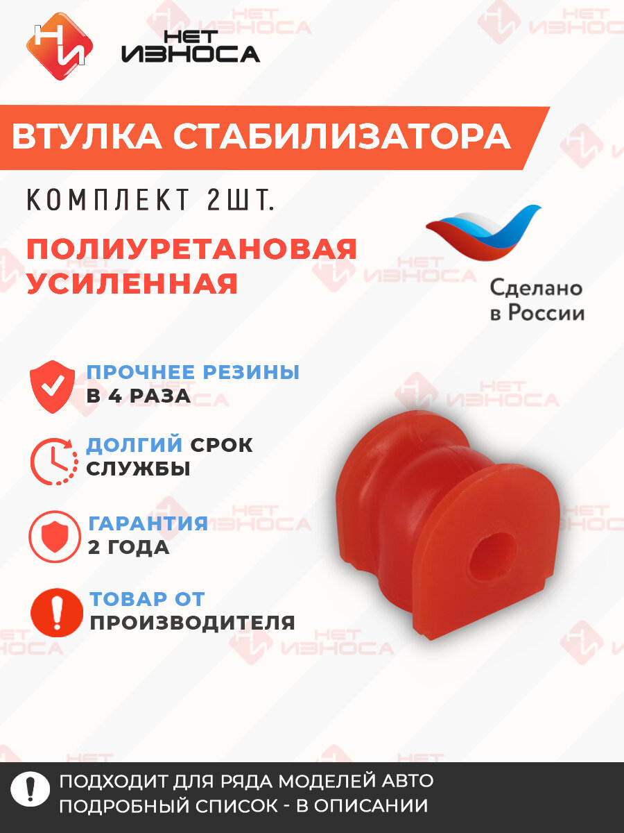 Втулка стабилизатора задней подвески NB686-2 полиуретановая усиленная Honda Civic Ferio