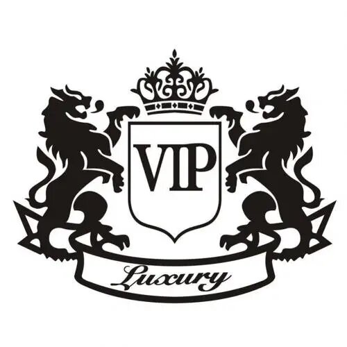 Двойная Корона Льва VIP Буква Мотоцикл Украшение Автомобиля Светоотражающая Наклейка черный, Черный