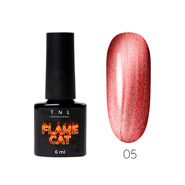 Гель-лак Flame Cat №5 огненный импульс, корейская кошка, TNL Professional, 6 мл