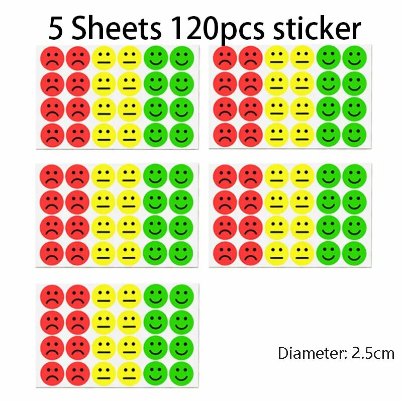 Набор наклеек смайлики для учителей 120-1200 шт 120pcs 2.5cm