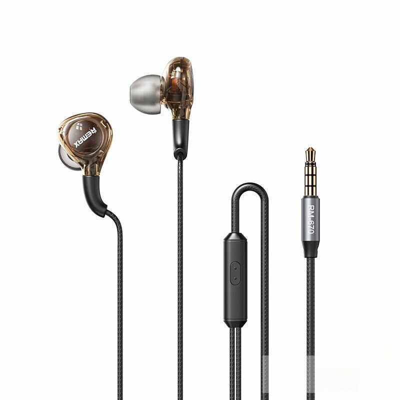 Проводные наушники 3.5 мм с микрофоном, Hi-Fi 10 мм, прозрачный корпус, чёрный, для iPhone Huawei Android