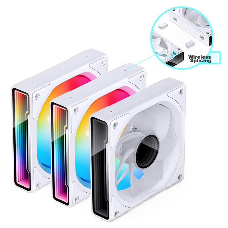 JONSBO ZK-120WR White 3-in-Reverse Вентилятор с подшипником FDB, без кабельного соединения, ARGB, PWM и многослойным