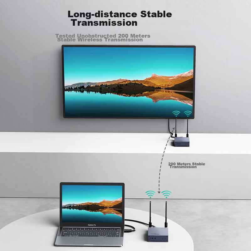 MT-Viki HDMI беспроводной передатчик и приемник 200 м дальность 1 передатчик 4 приемника для ноутбука ТВ HD-сигнала