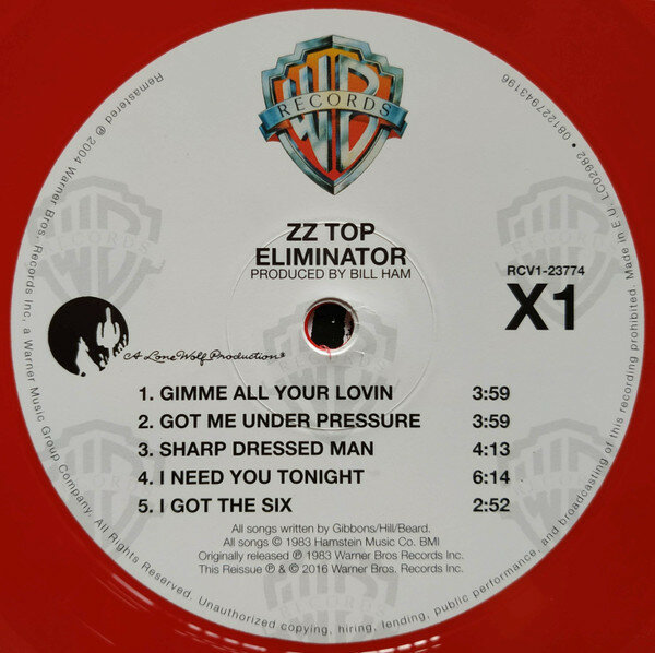 ZZ Top - Eliminator (Coloured - Red) (LP) — фото 1